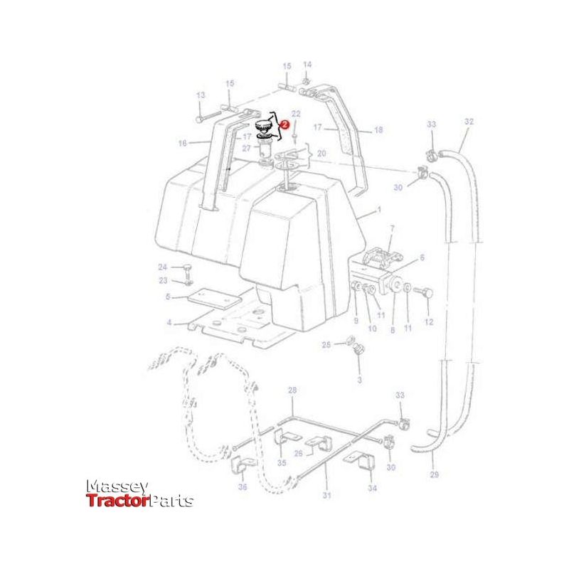 Massey Ferguson Fuel Cap - 3307650M91 | OEM | Massey Ferguson parts ...