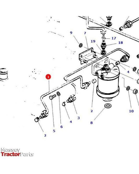 Massey Ferguson - Fuel Pipe - 1660416M92 – Massey Tractor Parts