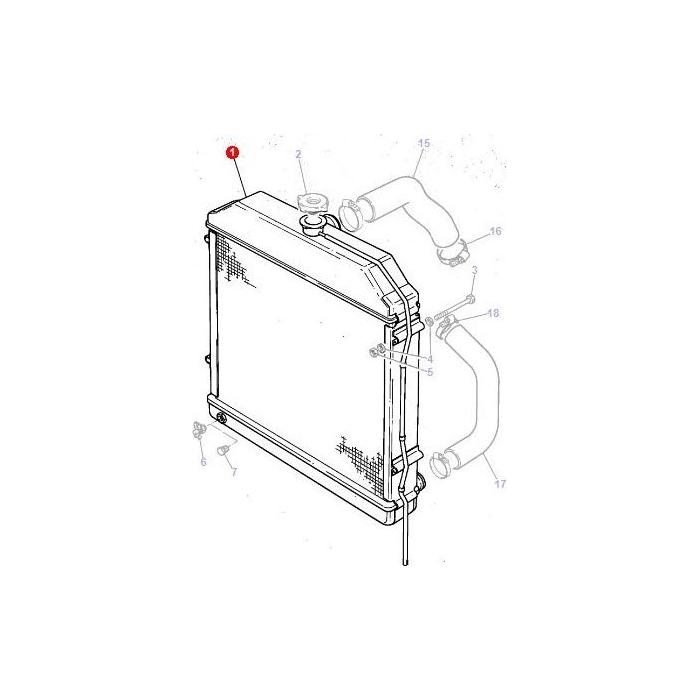 Massey Ferguson Radiator - 1695721M2 | OEM | Massey Ferguson parts ...